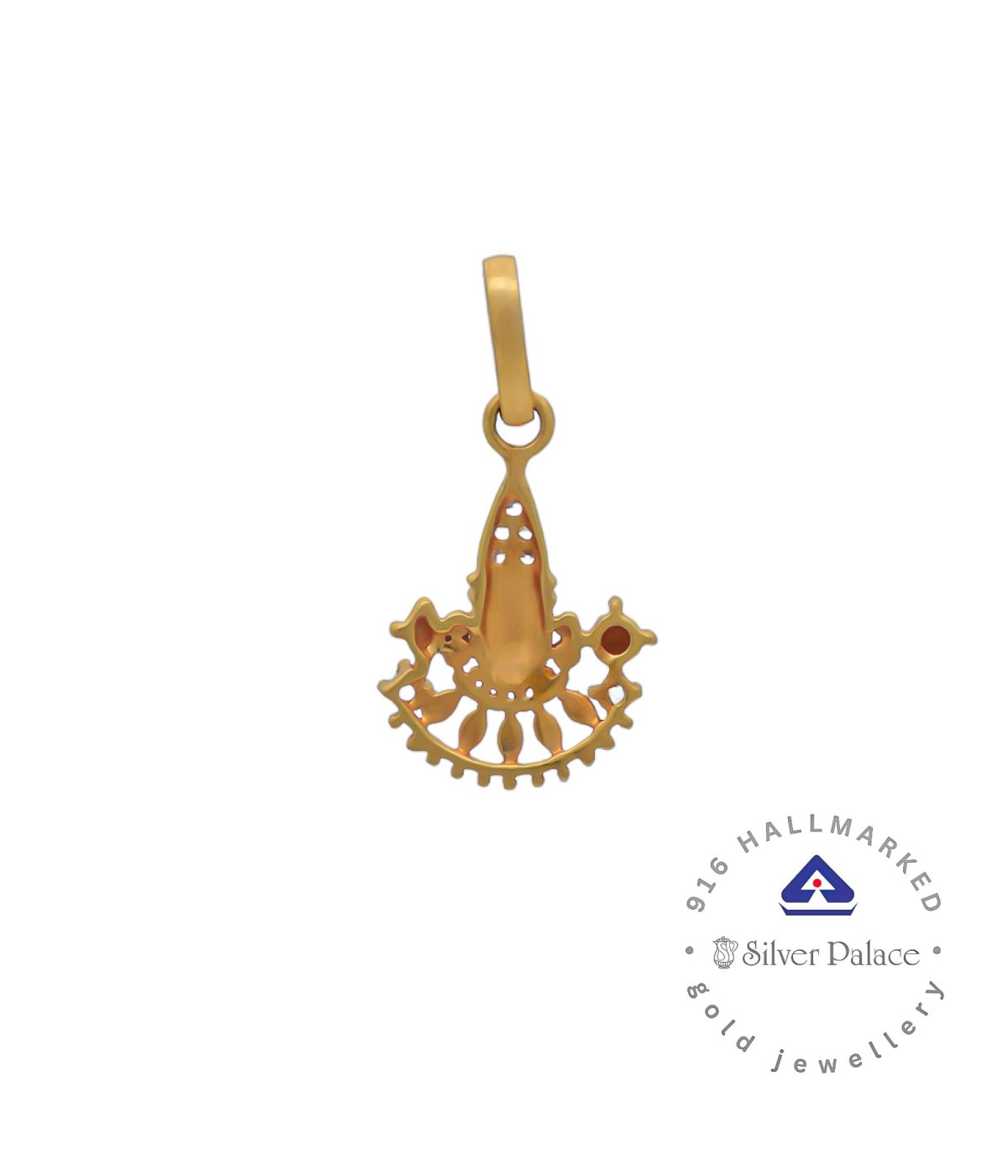 Kanche Collections 916 Pure Gold Perumal Divine Pendant With Cz Stone ...