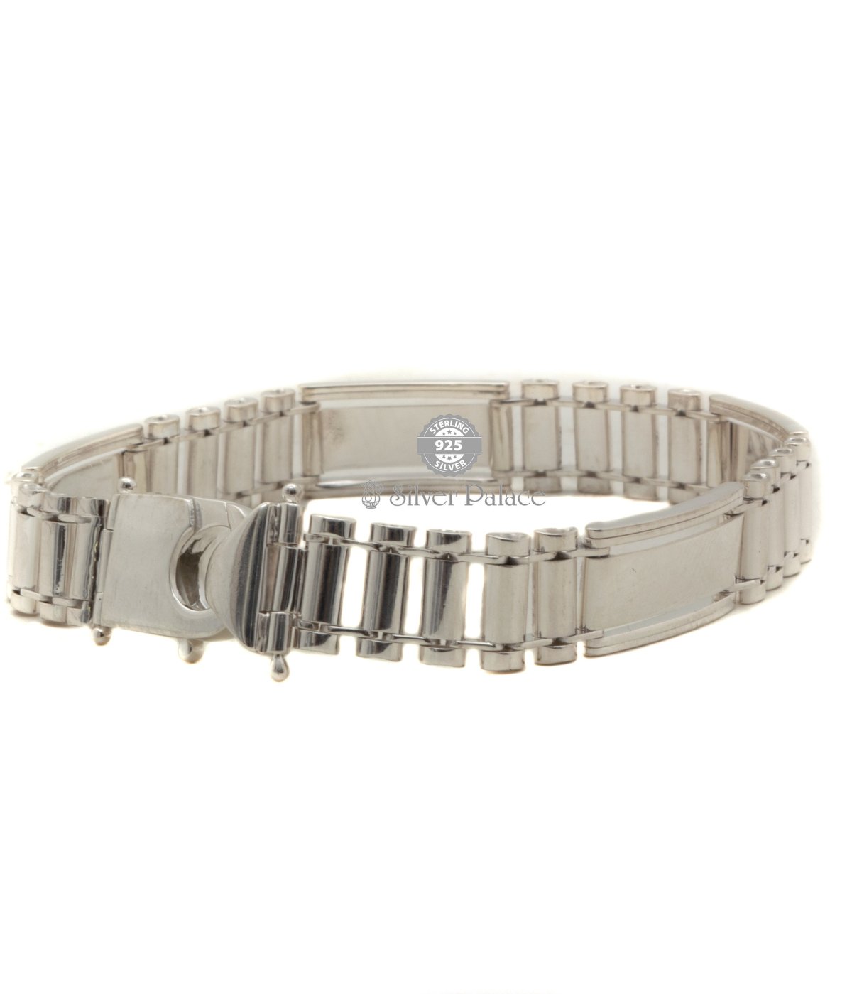 Sterling Silver Watch Strap Stylish Bracelet For Men - Silver Palace