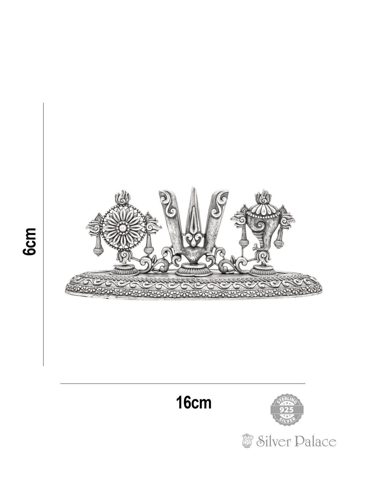 925 Oxidised Silver Sangu , Sakkaram , Naamam Idol For Pooja - Silver ...