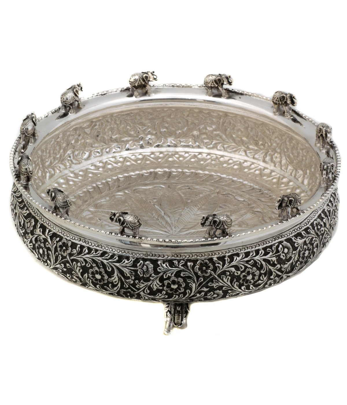 Rich And Fine Astalakshmi Uruli In Antic Finish Fine Silver - Silver Palace