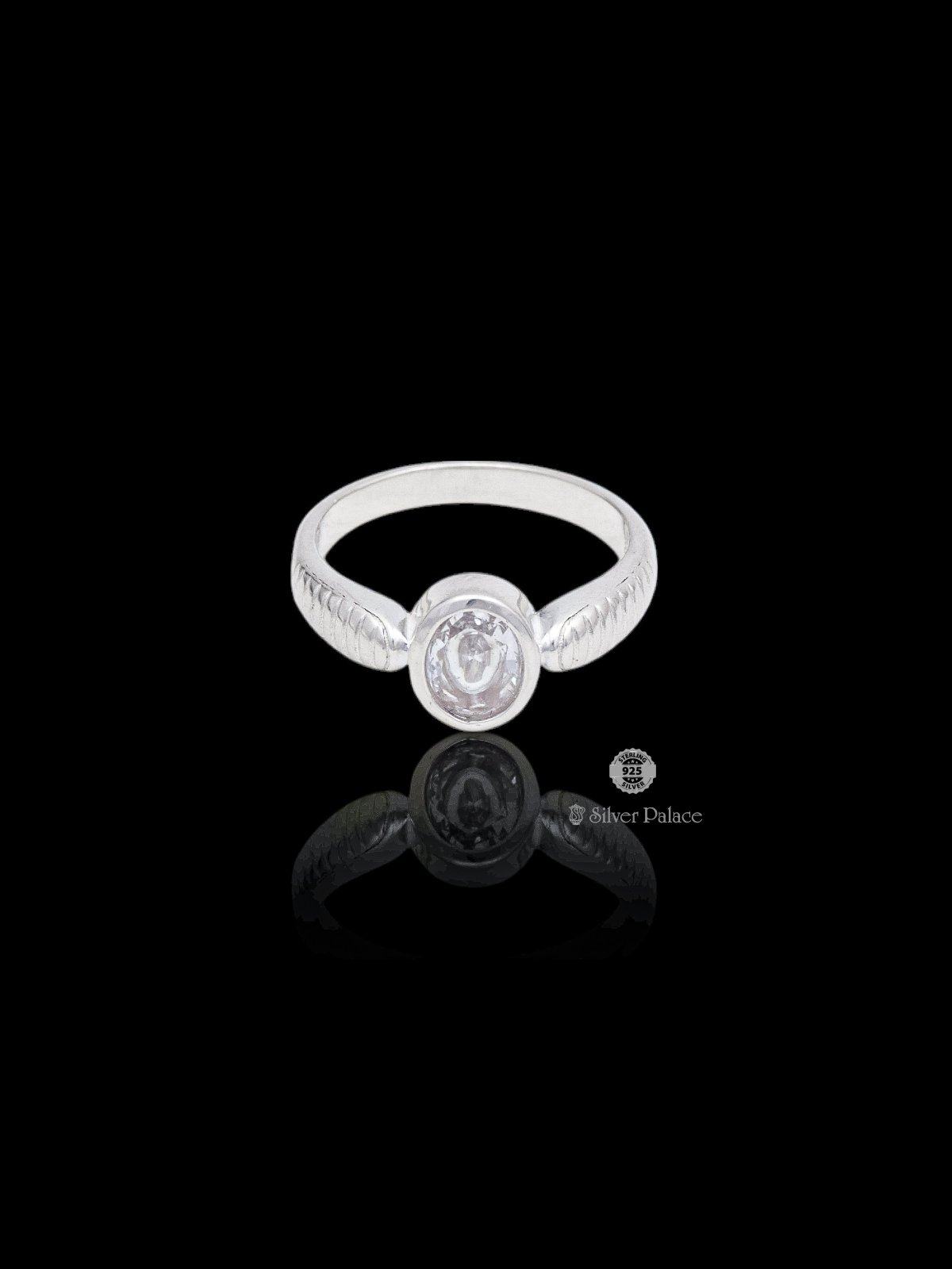 925 Sterling Silver Oval Shape White Stone Rashi Ring For Unisex ...