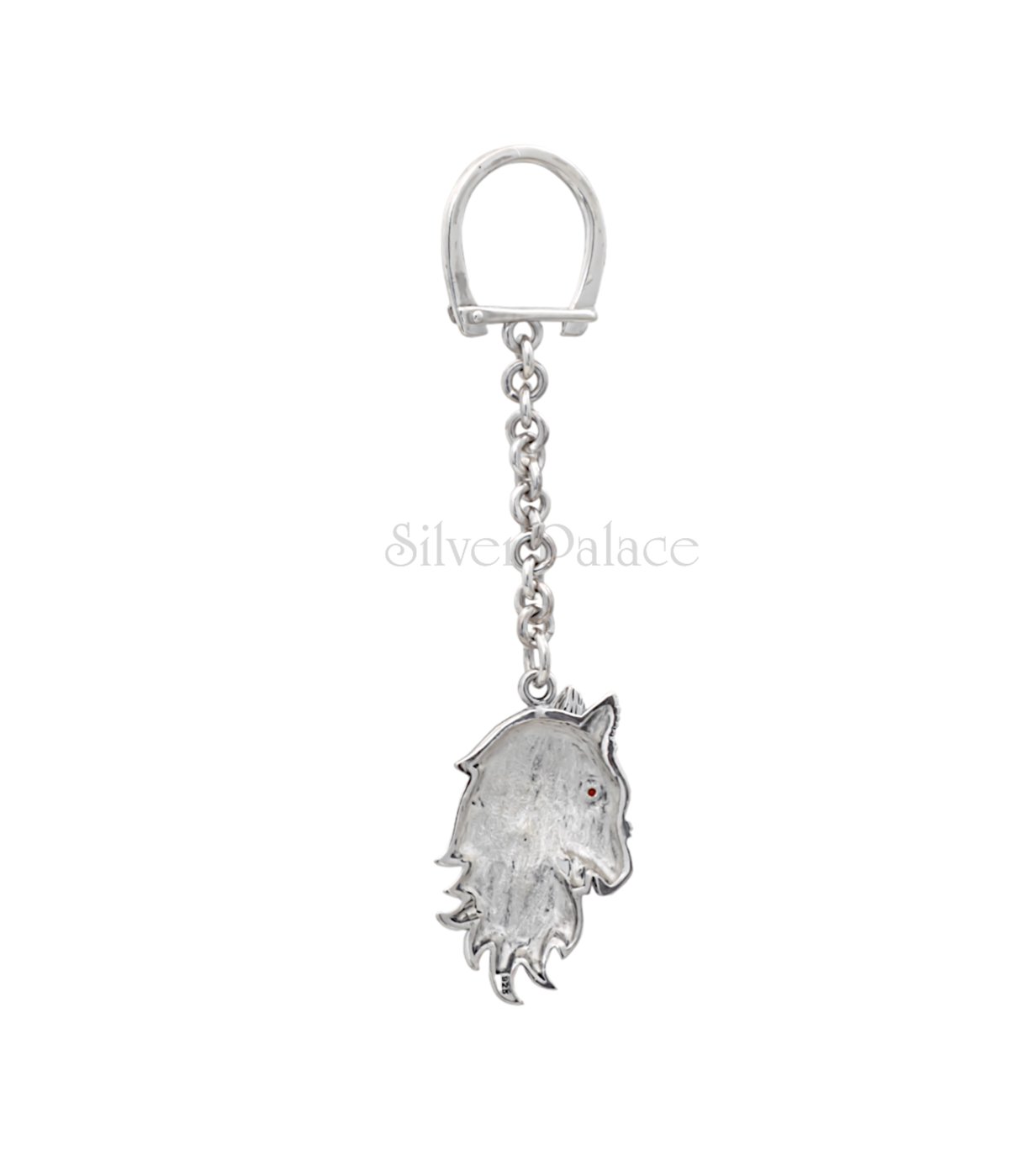 92.5 Pure Silver Vintage Horse Head Keychain For Men - Silver Palace