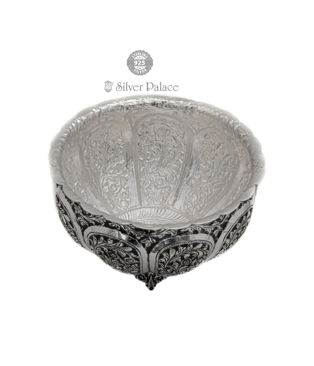 925 Antic Finish Round Shape Fruit Bowl For Dining - Silver Palace