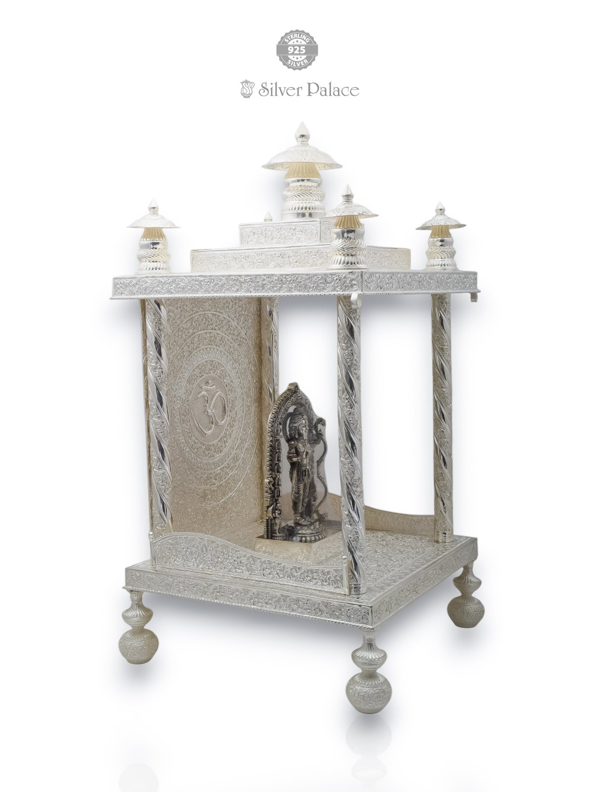925 Pure Silver Handcrafted Mandabam For Home Ro Temples - Silver Palace