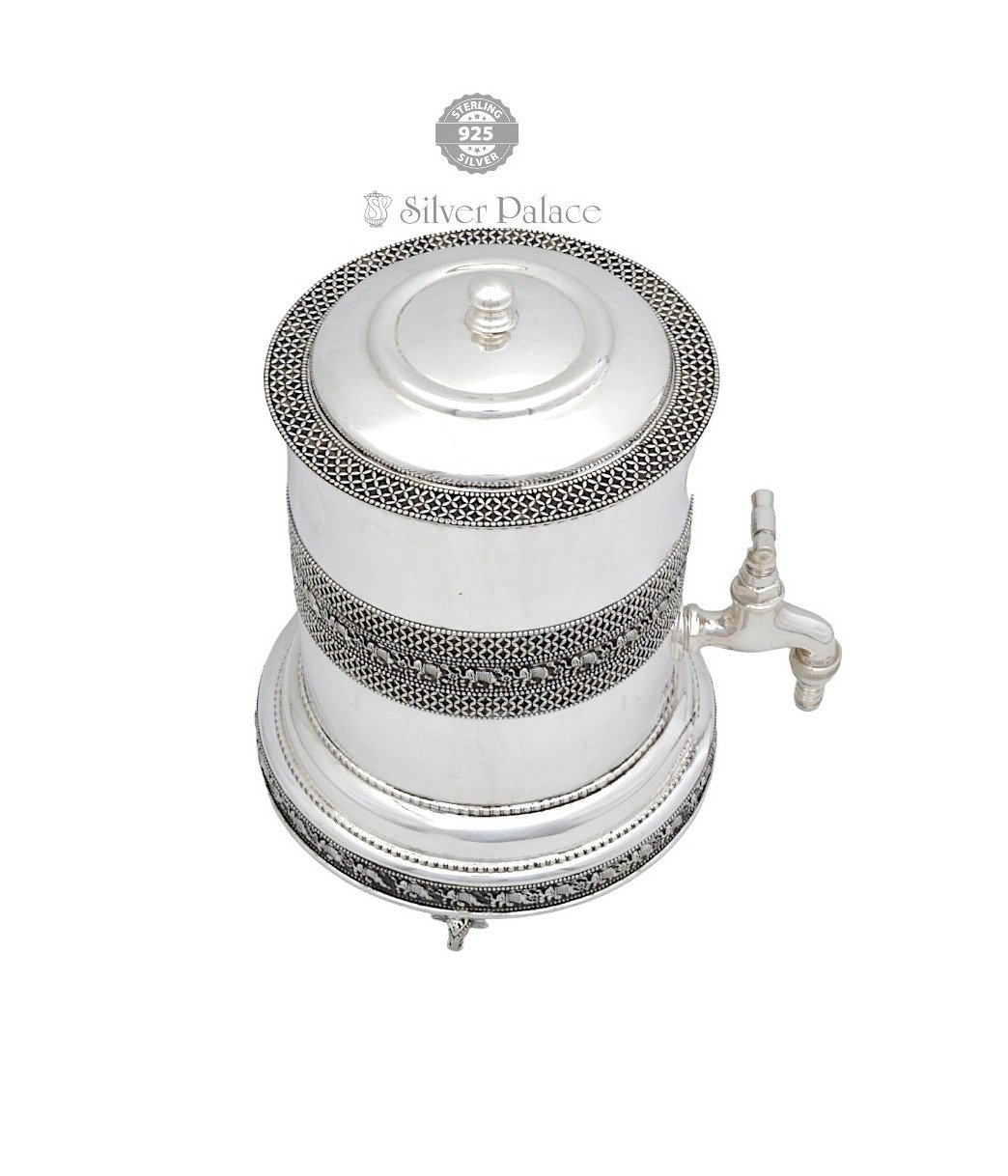 Oxidised Silver Locking Water Tank For Home Decor - Silver Palace
