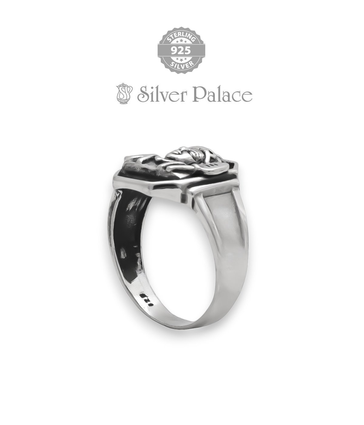 Silver Radhe Collection Murugan Design Ring For Men - Silver Palace
