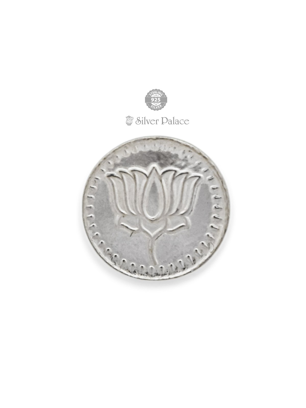 Silver 108 Pcs Oval Lakshmi Lotus Coin For Pooja - Silver Palace