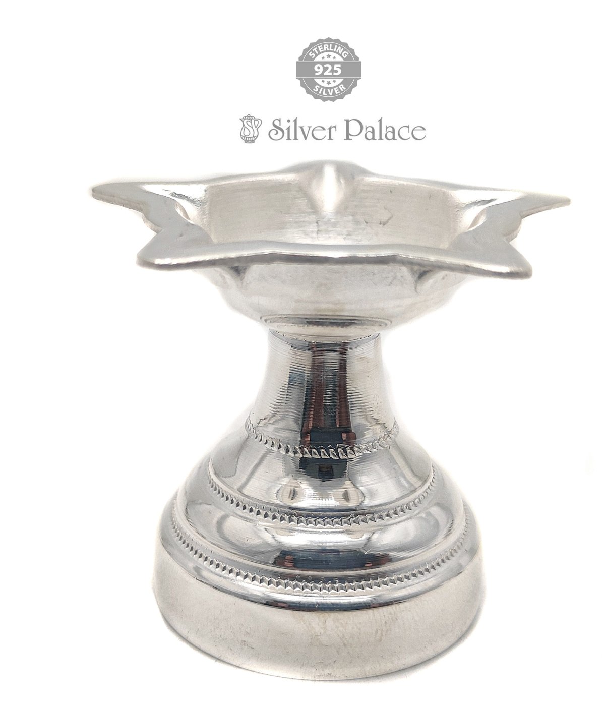 925 Pure Silver Panchmukhi Lamp For Pooja - Silver Palace