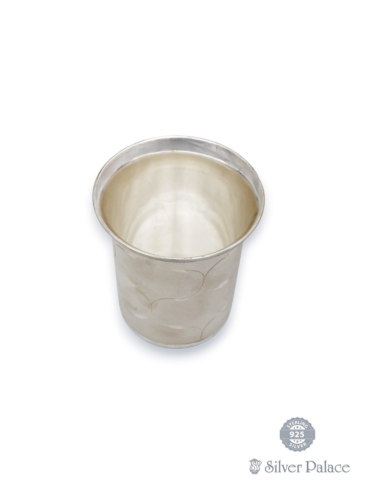 925 Sterling Silver Dull Finish With Engrving Design Tumbler - Silver ...