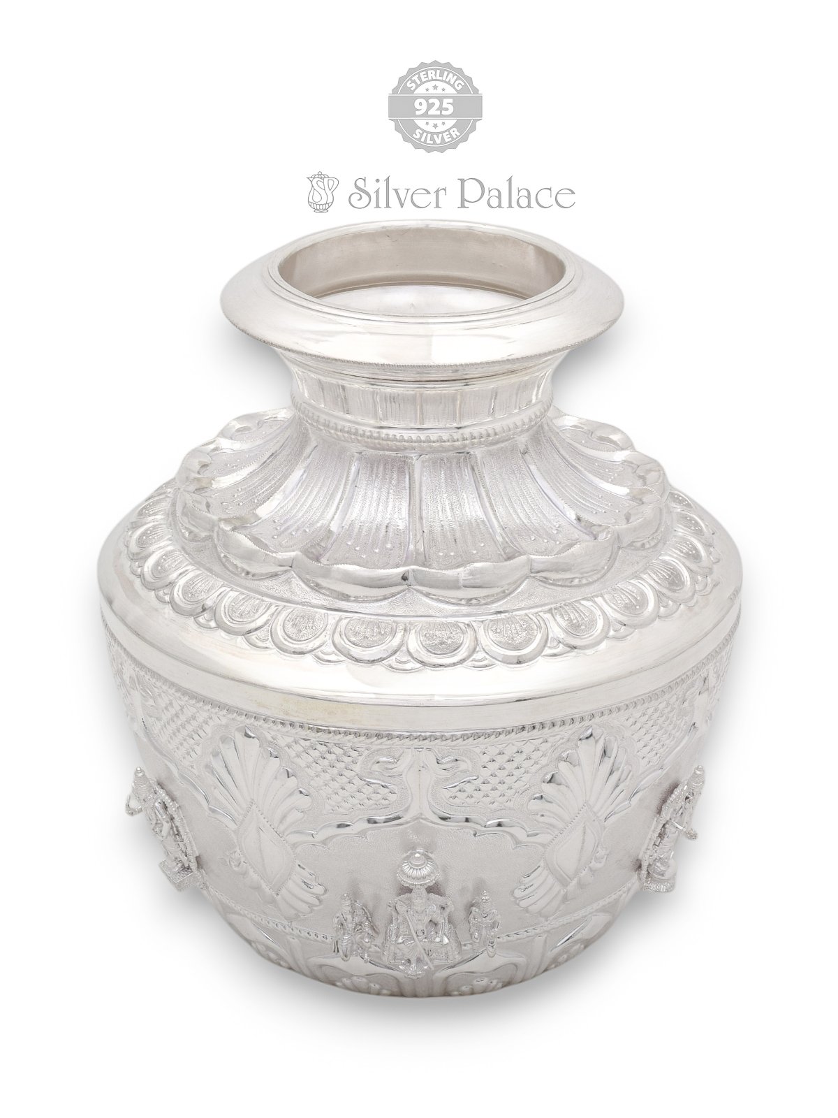 925 Silver Arupadai Murugan Kudam For Pooja - Silver Palace