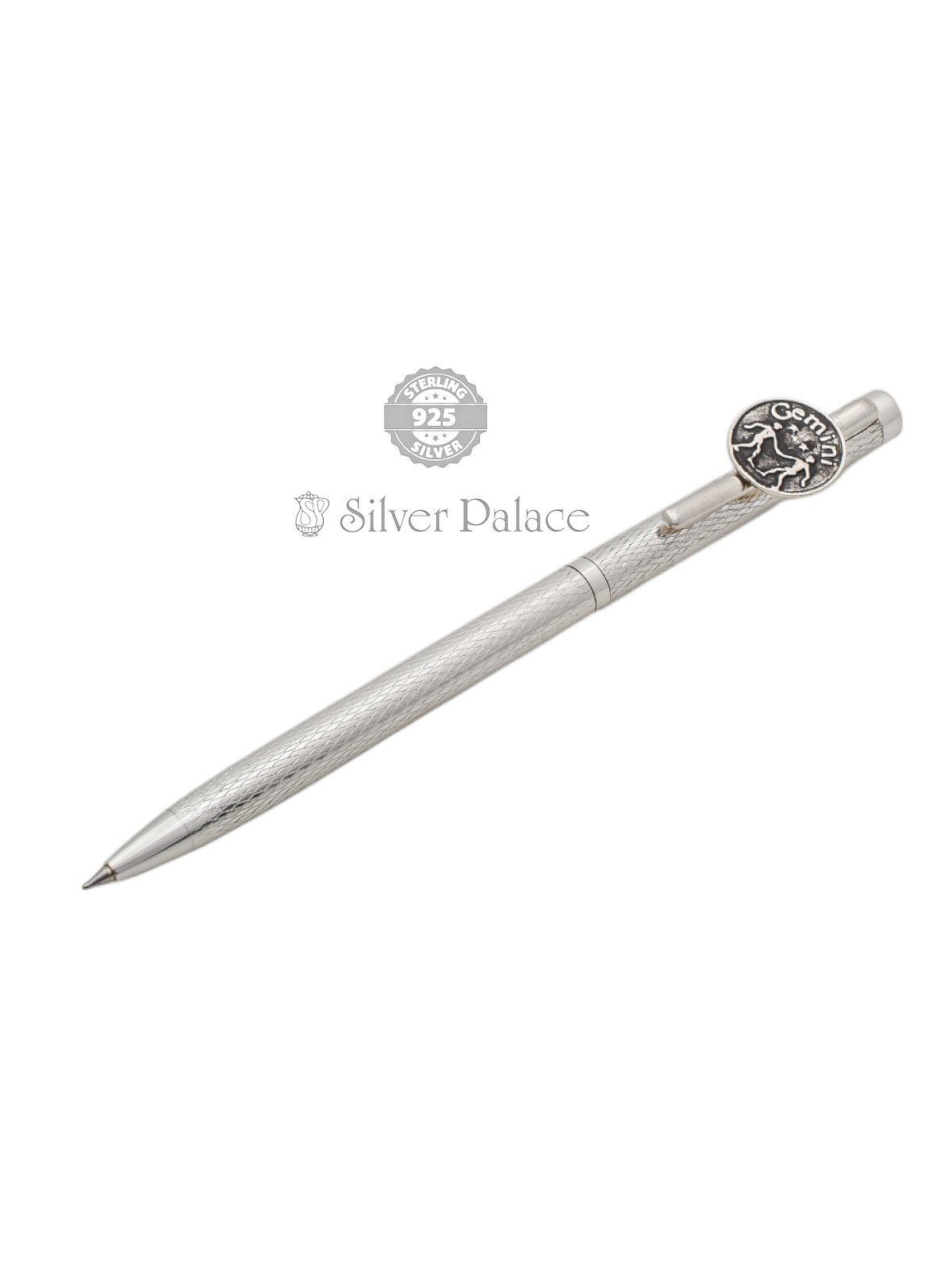 999 Pure Silver Gemini Zodiac Sign Ballpoint Pen For Gifting - Silver ...