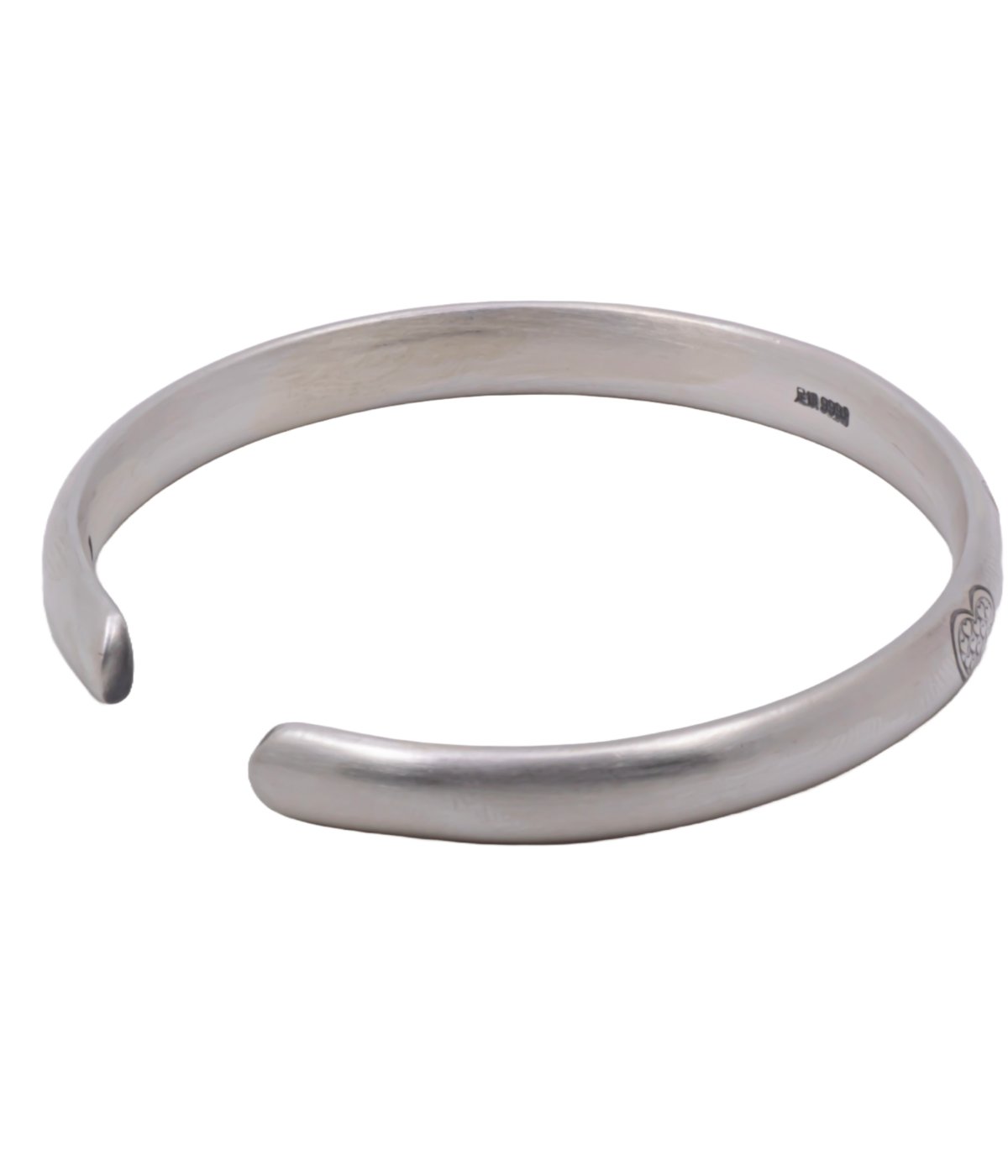 925 Sterling Silver Bhava Collection Hand Engraved Heart Love Cuff Kada ...