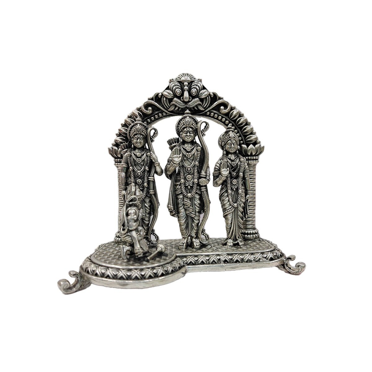 Silver Lord Rama Seetha Lakshman And Hanuman Idol In Antic Finish ...