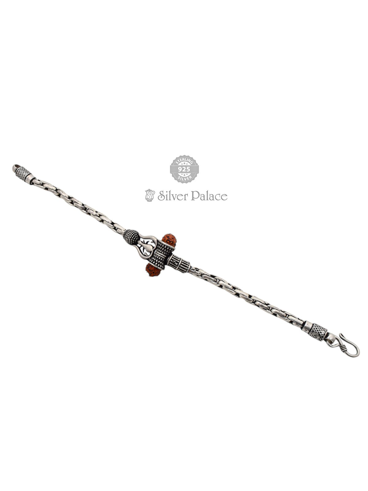 925 Oxidised Silver Ruthratcham With Vel Bracelet For Mens Radhe ...