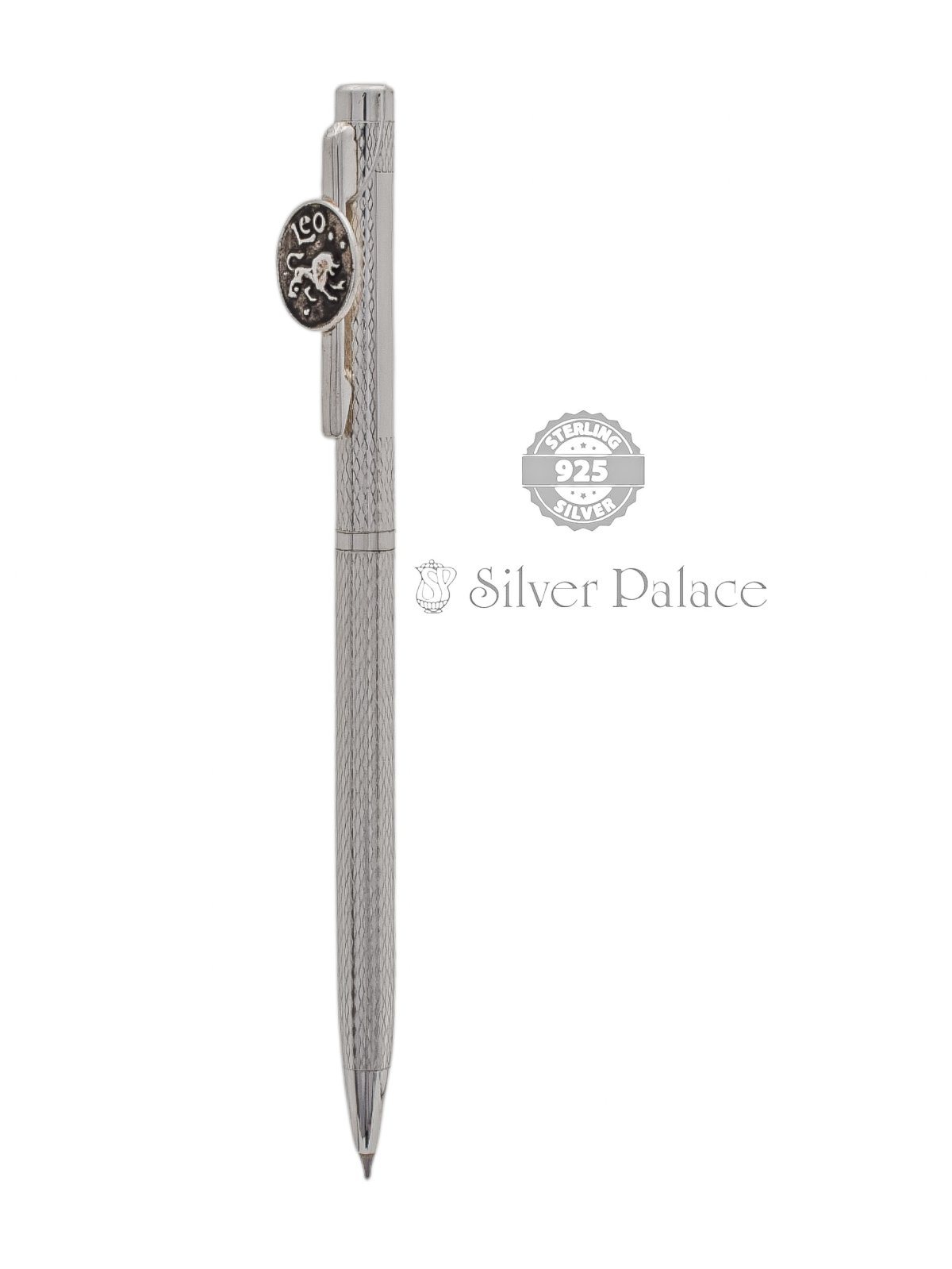 999 Pure Silver Ballpoint Pen With Leo Design Writing Instrument ...