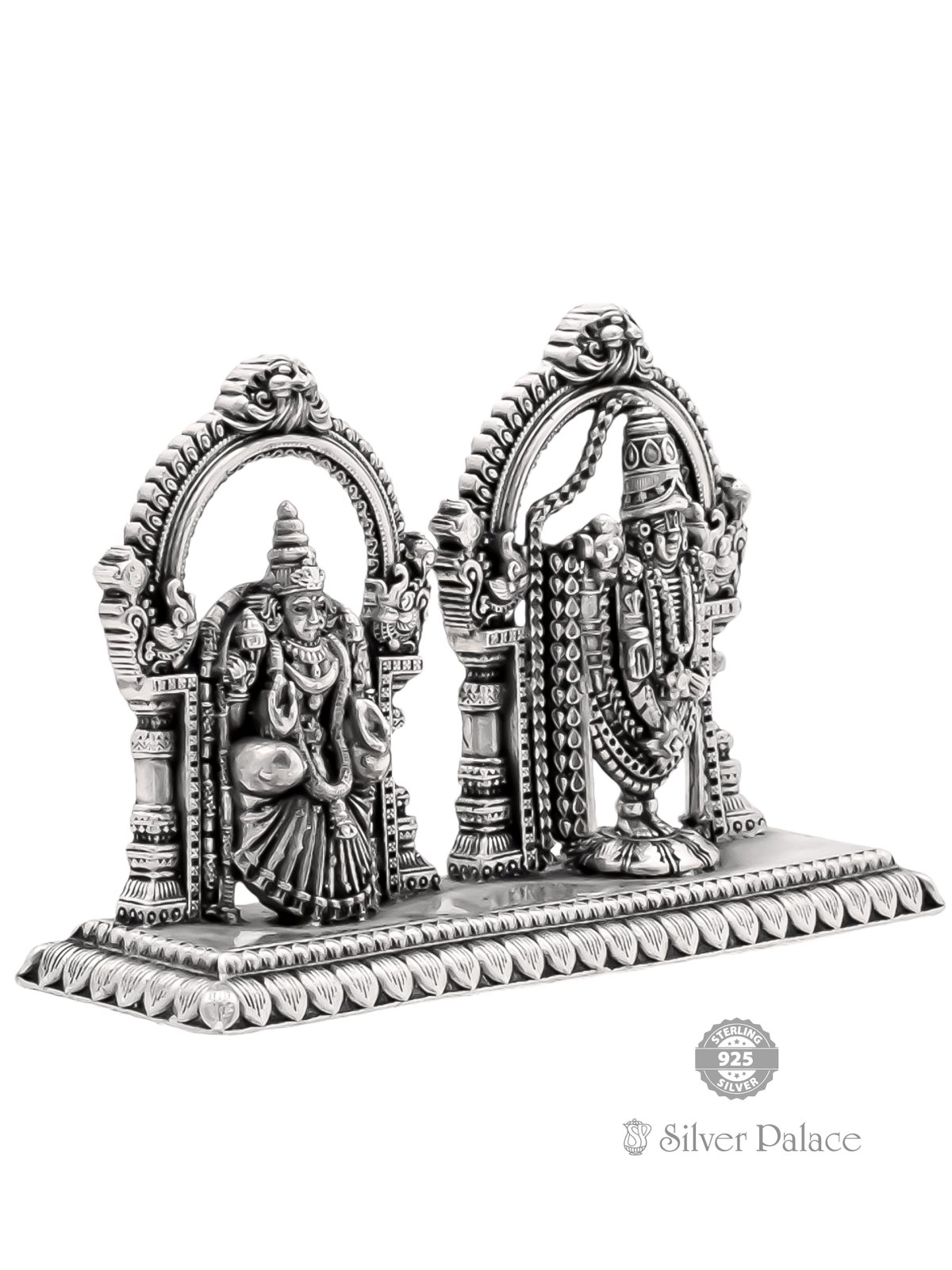 92.5 Oxidised Silver Tirupati Balaji And Padmavati Idol With Frame ...