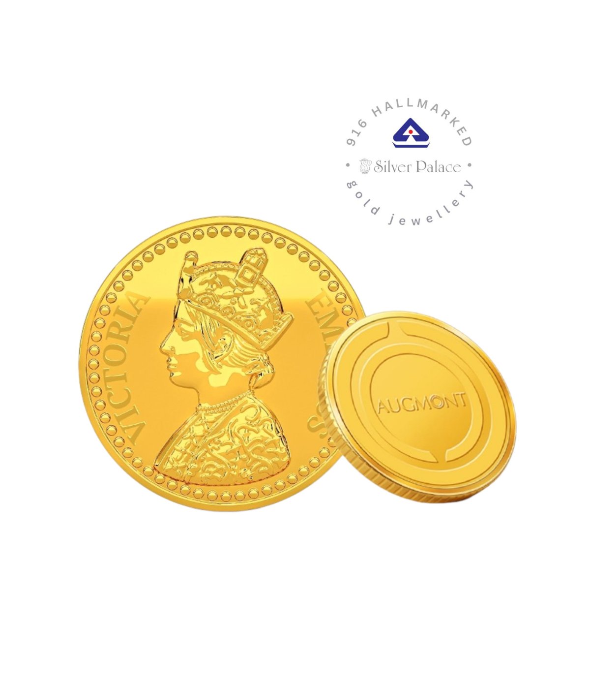 Pure Gold Queen Victoria Embossed Round Gold Coin - Silver Palace