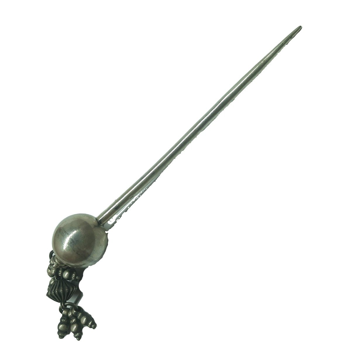 Antic Finish Pure Silver Bun Hair Stick - Silver Palace