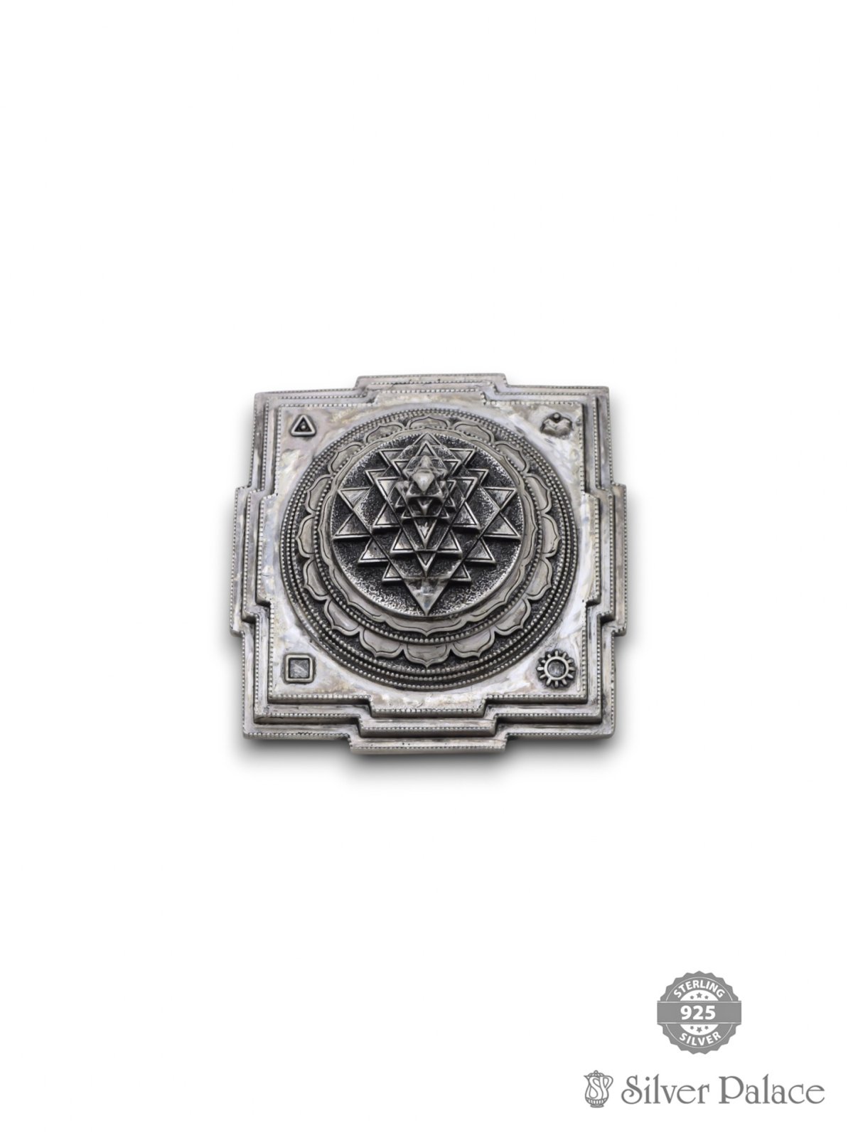 925 Sterling Silver Shree Yantra ( Maha Meru ) Lc Statue Decorative ...