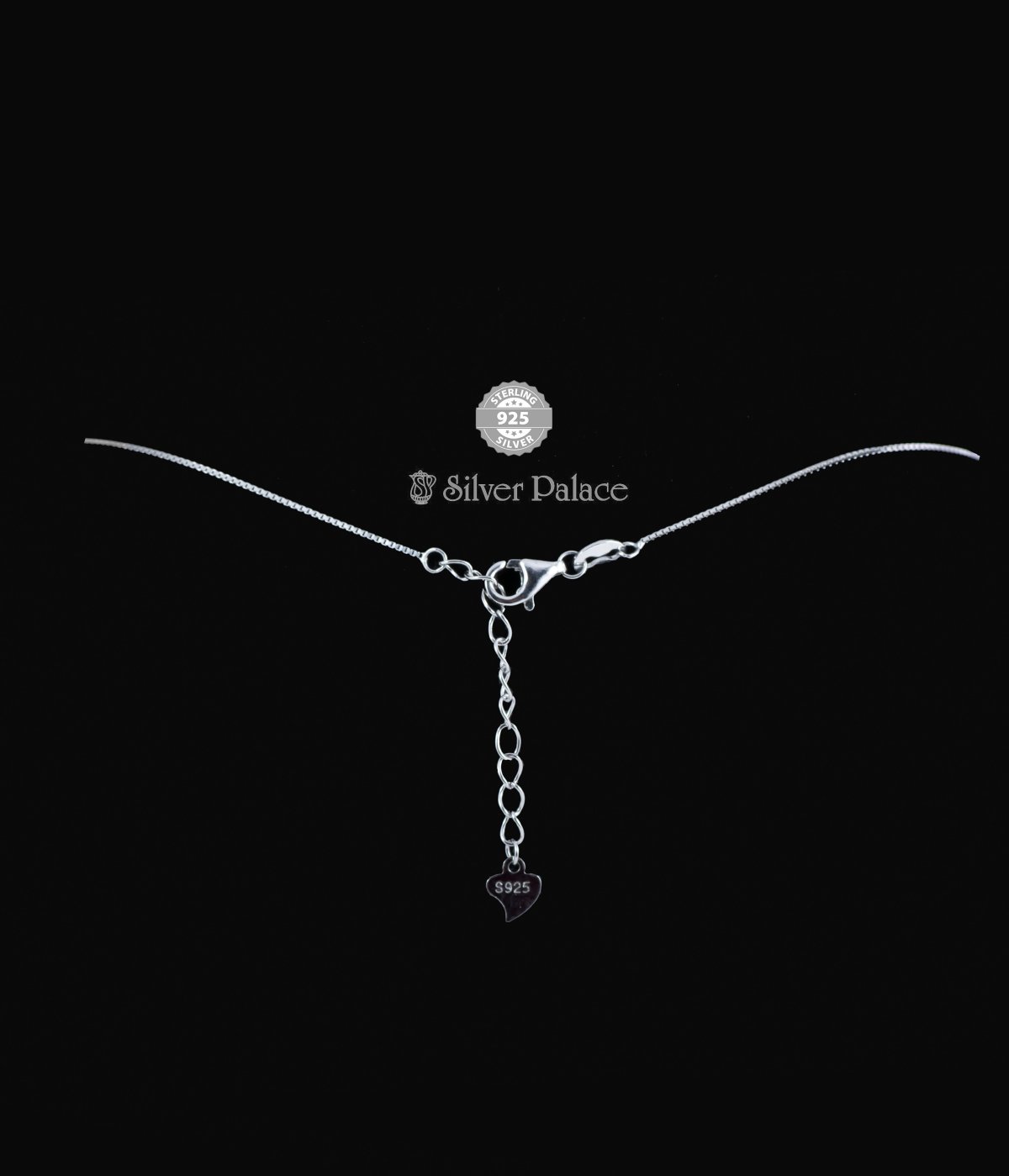 925 Sterling Silver 3 Layer Embedded Heart Design Chain For Valentines ...