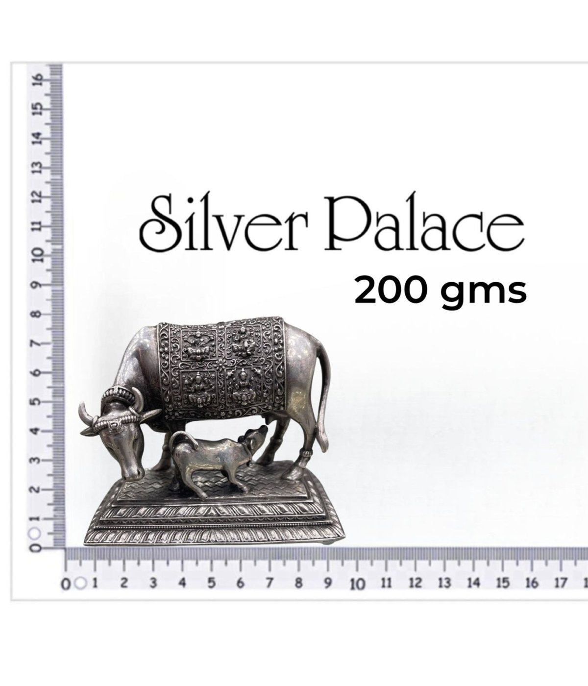 92.5 Oxidised Silver Astalakshmi Casting Gomatha Cow Lc Statue - Divine ...