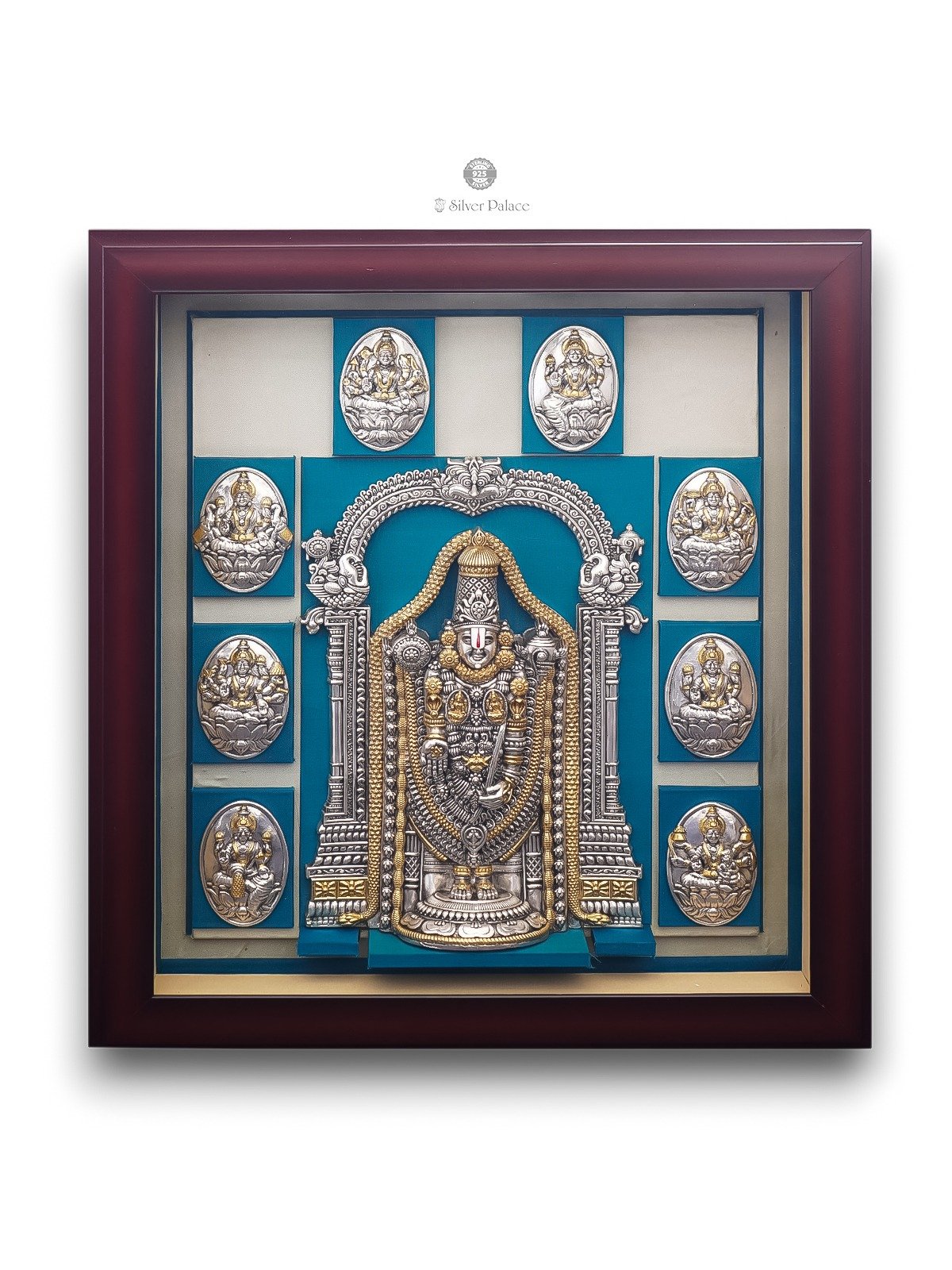 925 Sterling Silver Gold Polished Tirupati Balaji Idol Photo Frame ...