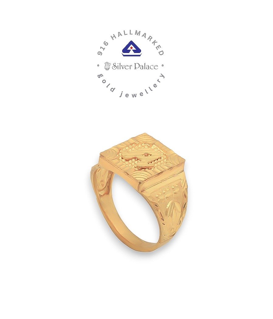 Kanche Collections With A Letter Design Gold Ring For Mens & Boys ...