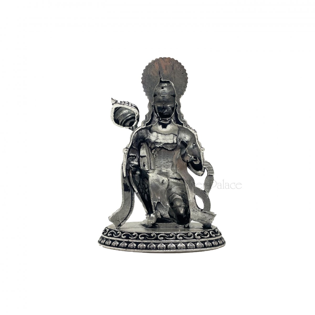 Antic Finish 925 Silver Anjaneya In Sitting Position Idol - Silver Palace