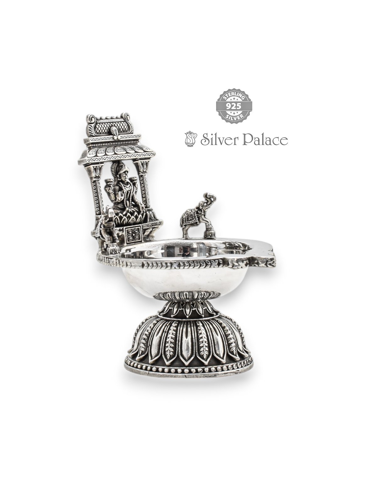 92.5 Oxidised Silver Dhanalakshmi Deepam Surrounding Prabhavali ...