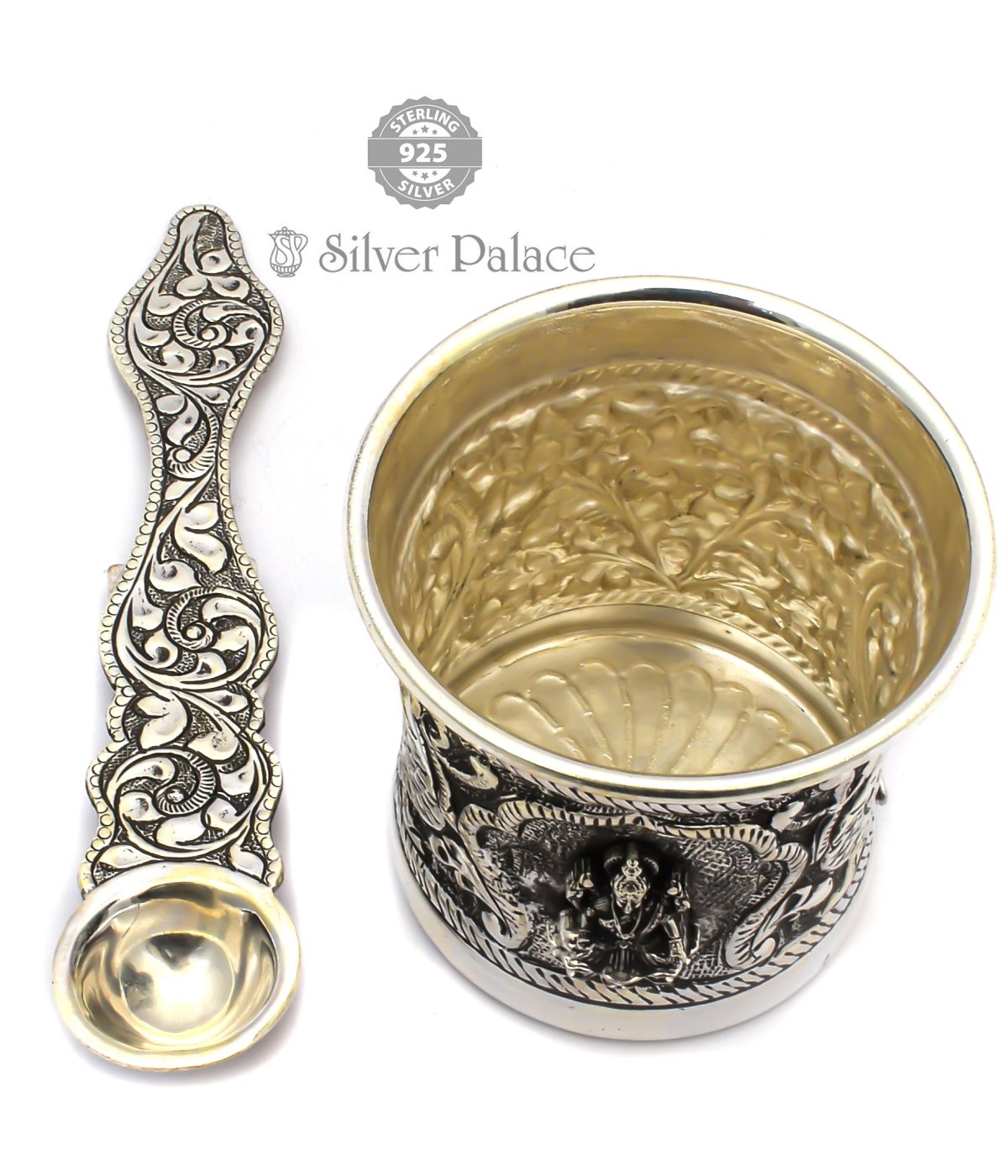 Silver Panchapatram Set 92.5 Silver For All Pooja Purpose - Silver Palace