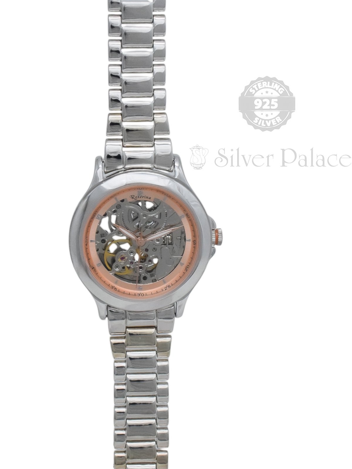 92.5 Sterling Silver Analog Watch For Men Elegant Timepiece - Silver Palace